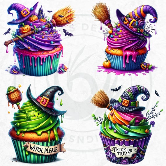 Clipart Cupcake Di Halloween Halloween Cupcakes With Funny Monsters