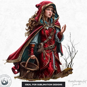 Little Red Riding Hood Clipart Set,fairy Tale Clip Art, Hunter, Wolf ...