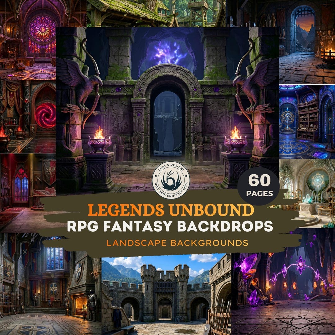 Dark Magic Fantasy Backgrounds, RPG Scenes Legends Backdrops, Junk ...