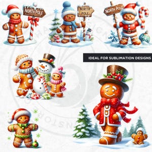 48 Gingerbread Man Clipart Set, Christmas Cookies, Gingerbread Family ...