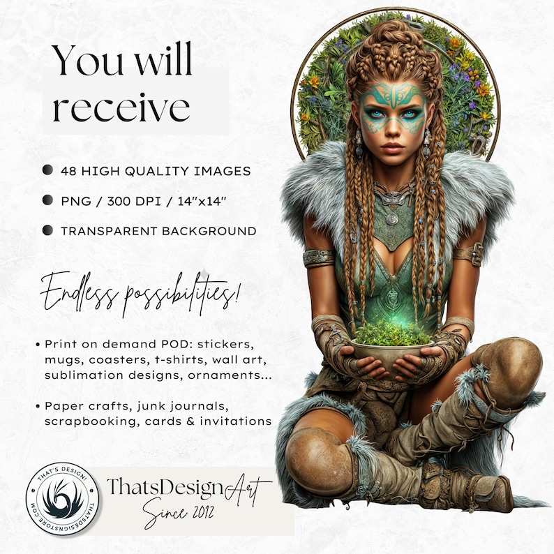 Norse Gods Clipart Bundle: Viking Mythology Illustrations, RPG ...