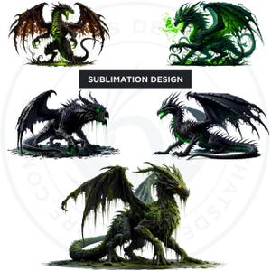 Fantasy Dragons Clipart Bundle: Mythical PNG Art (digital Download ...