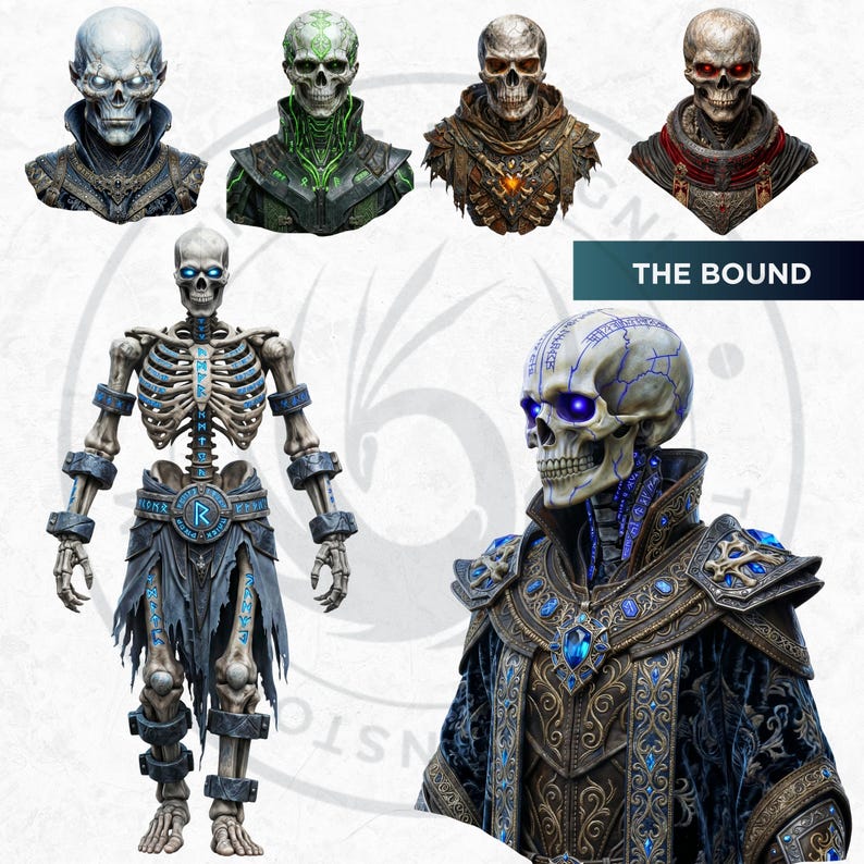 Fantasy Horror Lich Clipart Bundle: Undead Necromancer Graphics ...