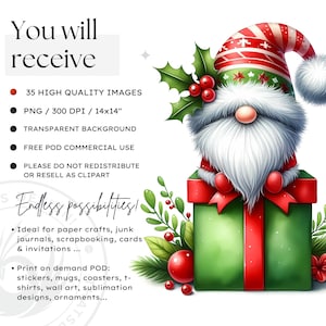 Watercolor Christmas Gnomes Clipart Set: Traditional Holiday Gifts PNG ...