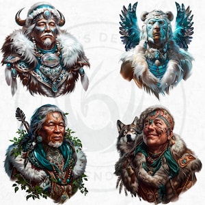 30 Inuit God Goddess Clipart PNG, Eskimo Mythology Graphics, Ancient Arctic Deity, Fantasy Art ...