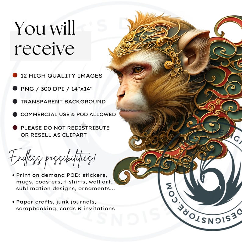 Chinese Zodiac Animal Cliparts: Lunar New Year Designs (PNG, Digital ...