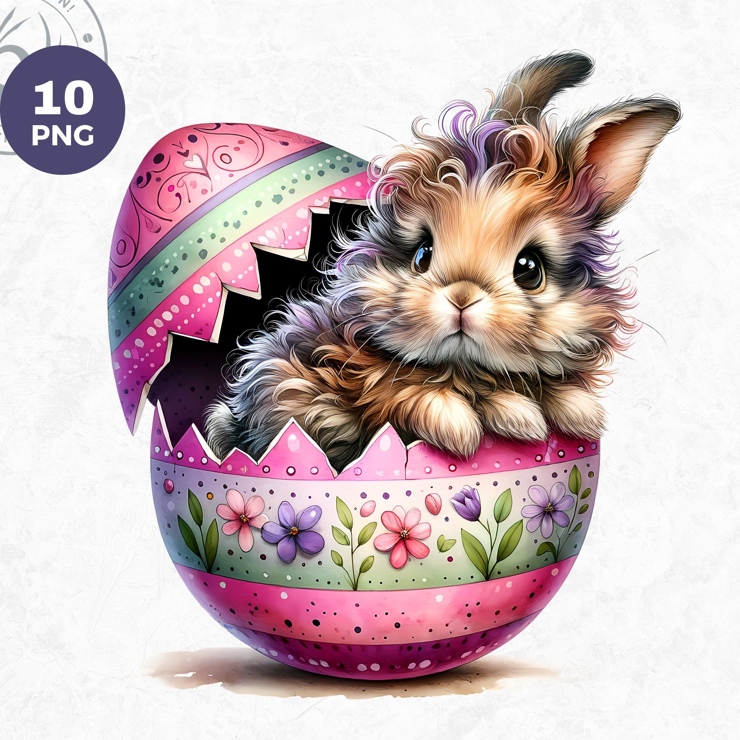 Easter Bunny Egg Clipart Bundle: Spring PNG Graphics (digital Download ...