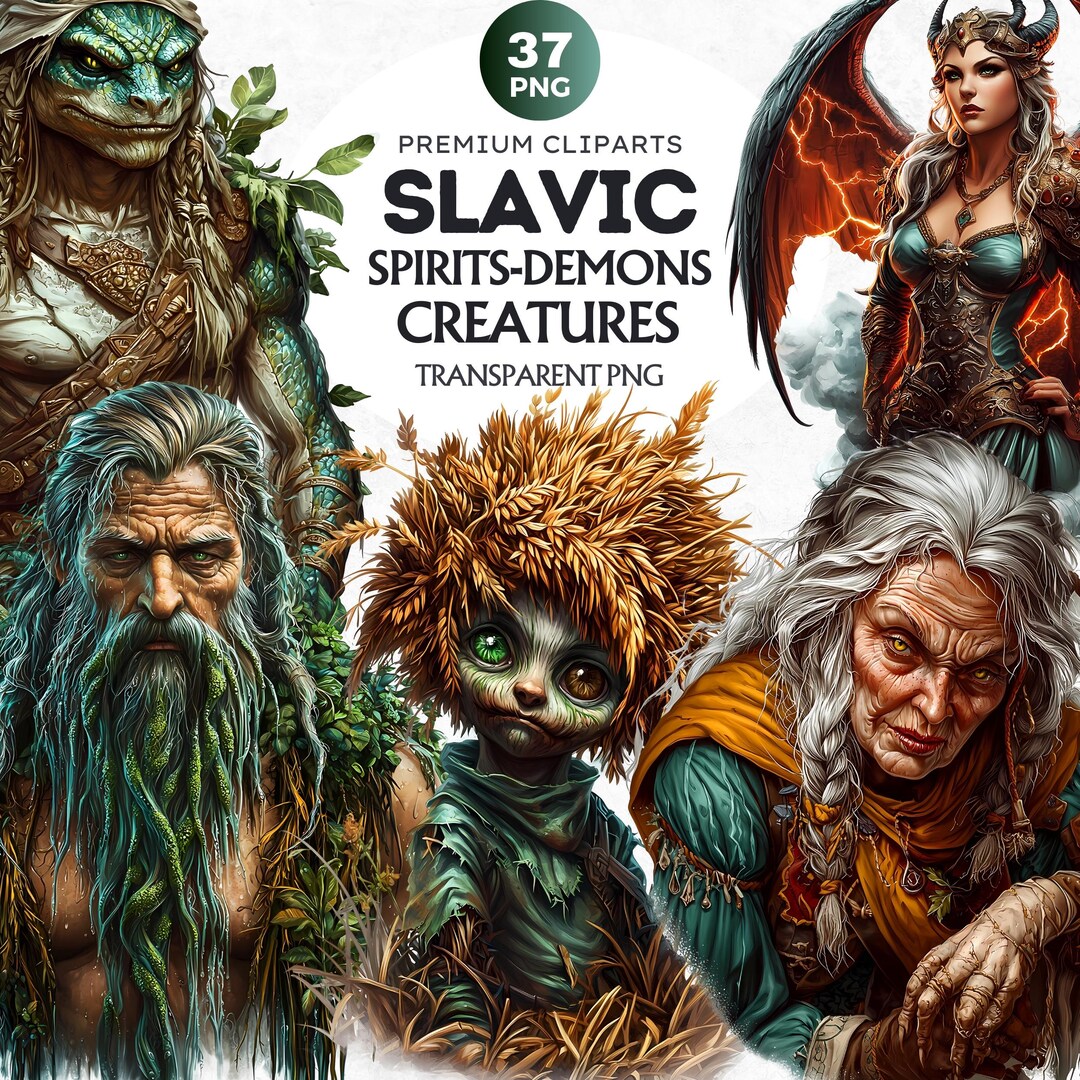 37 Slavic Clipart Set, Baba Yaga, Slavic Spirit, Eastern European ...