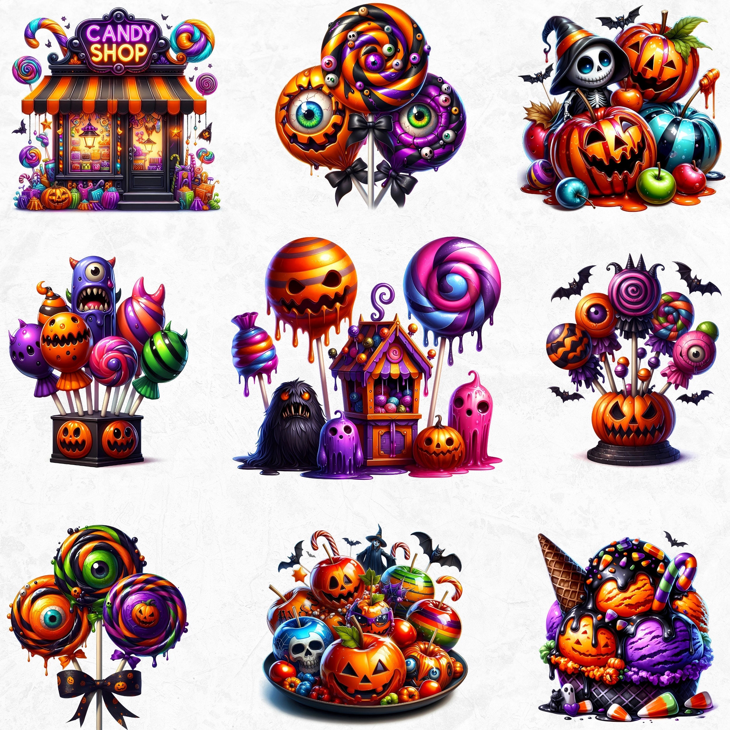 Halloween Candy Clipart Set: 47 PNG Treats (digital Download) - Etsy