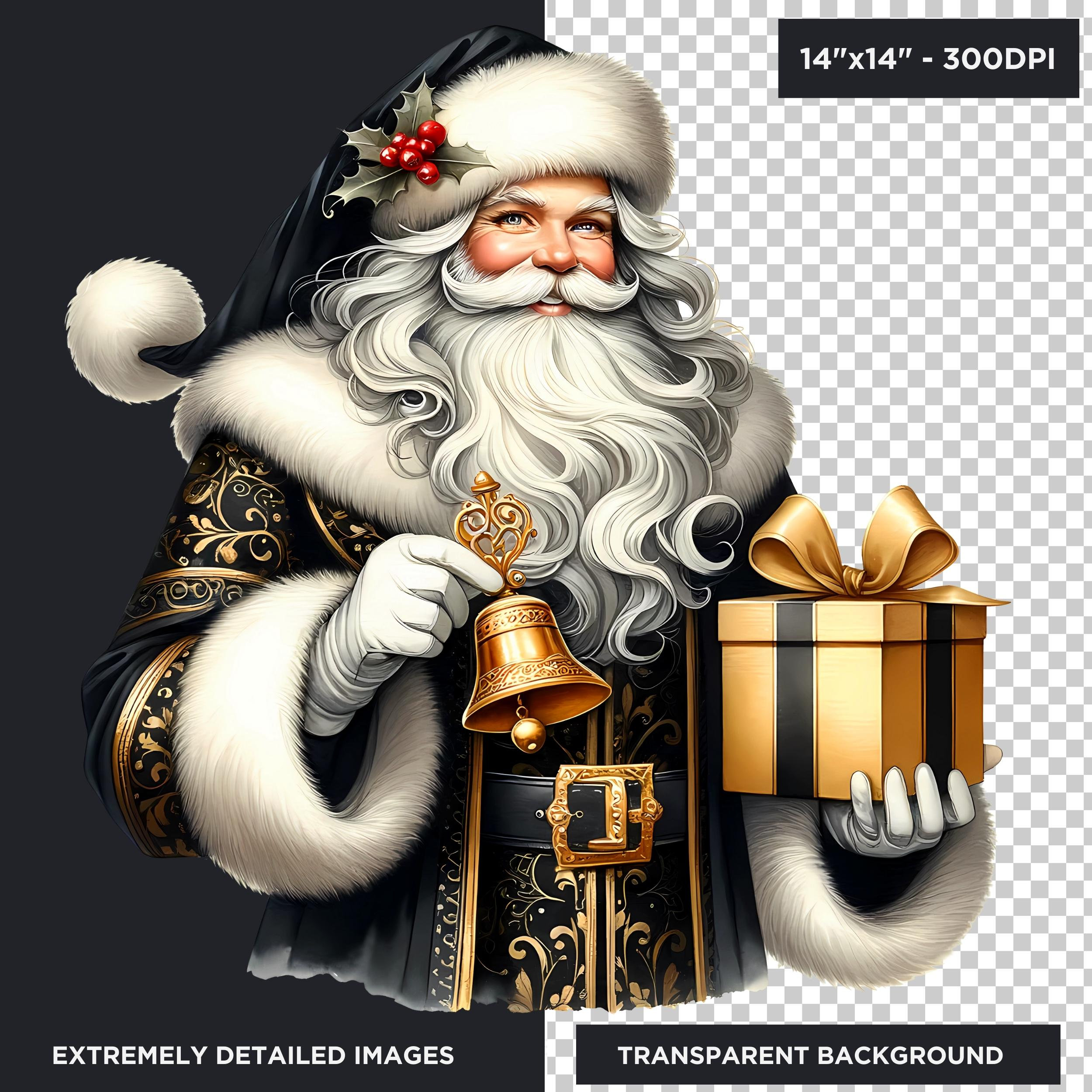 Watercolor Black & Gold Christmas Clipart Bundle Luxurious Christmas ...