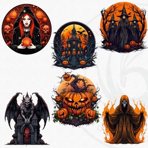 30 Gothic Art Halloween Clipart PNG for Halloween Party Invitation ...