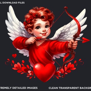 Watercolor Cute Cupid Clipart Bundle, Valentines Day Clipart PNG ...