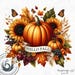 Autumn Pumpkin & Sunflower Clipart Set: Fall Harvest PNG, Thanksgiving ...