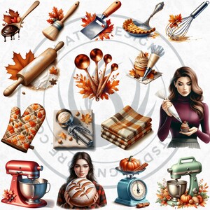 Autumn Bakery Clipart Set: Fall Baking Graphics (commercial Use PNG) - Etsy