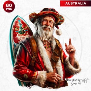 60 Santa Around the World Clipart Set, Travel Santa Claus Clipart ...