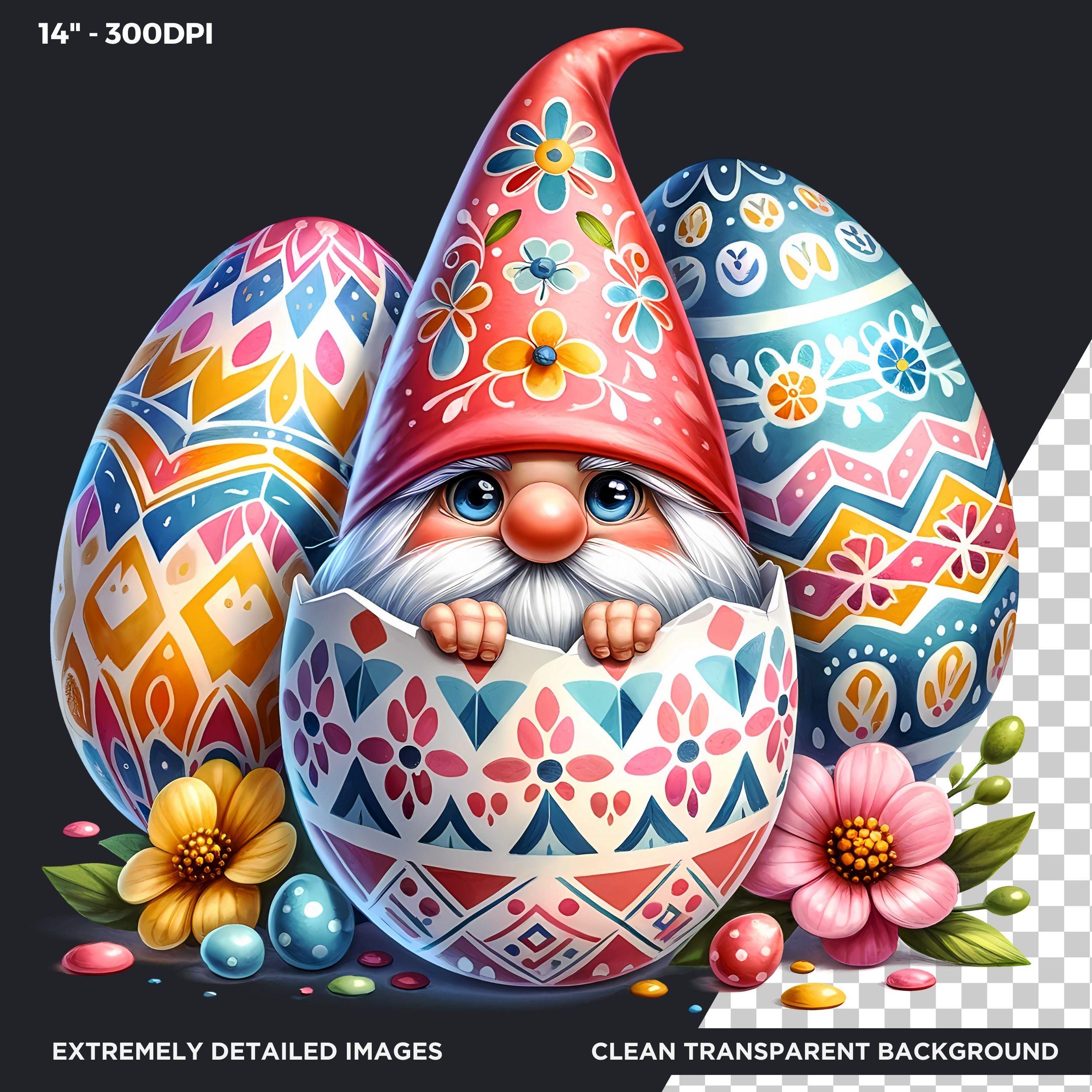 Easter Gnome Clipart Bundle: Watercolor Spring PNG Graphics (commercial ...