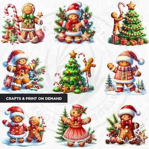 48 Gingerbread Man Clipart Set, Christmas Cookies, Gingerbread Family ...