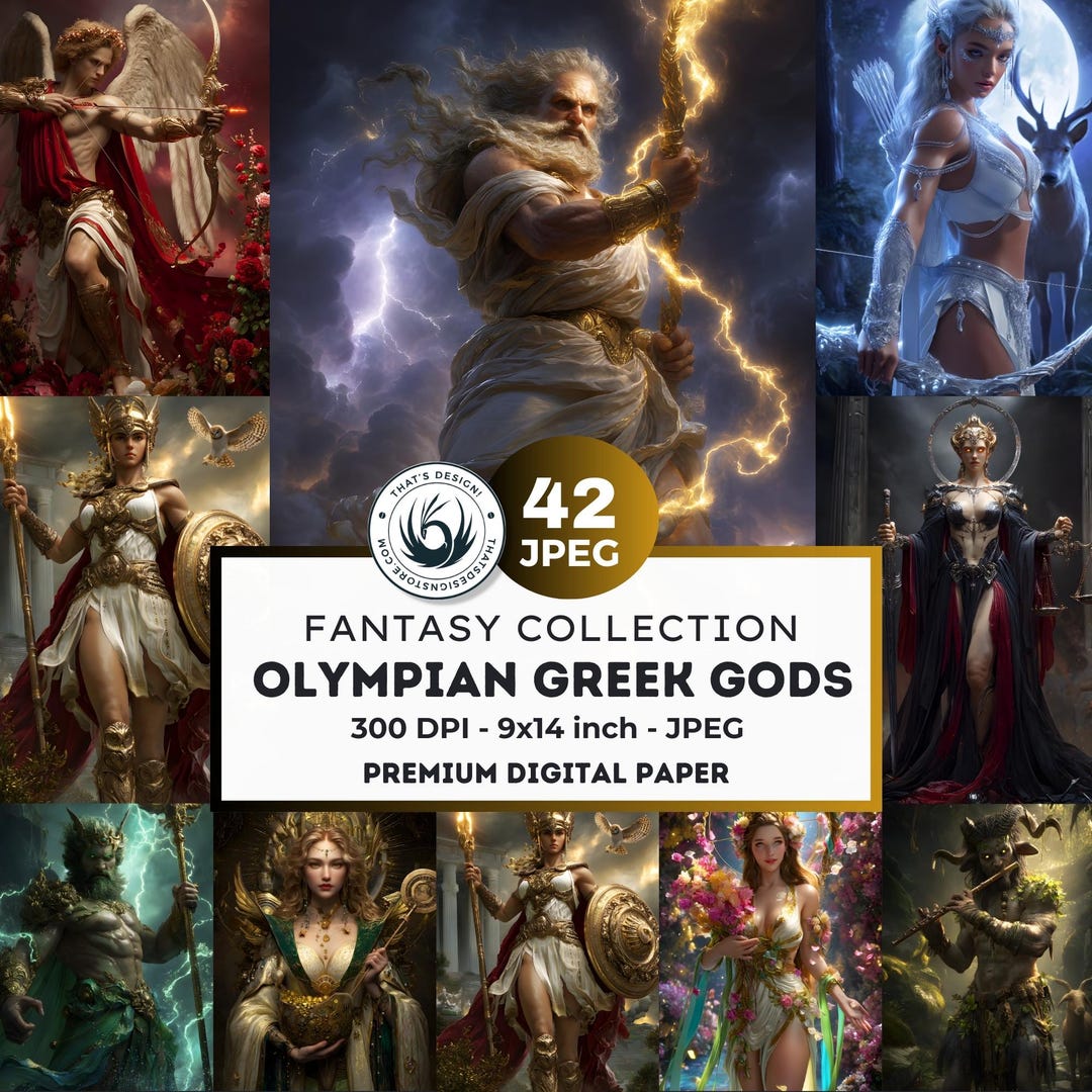 Olympian Greek Gods Junk Journal Papers Pages: Fantasy Mythology ...