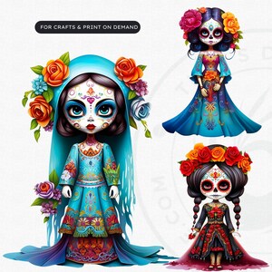 Cute Dolls La Catrina Day of the Dead PNG Clipart Día De Muertos ...