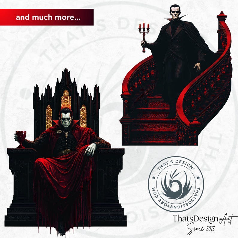 Dracula Clipart Set: Gothic Vampire PNG Images, Halloween Decor ...