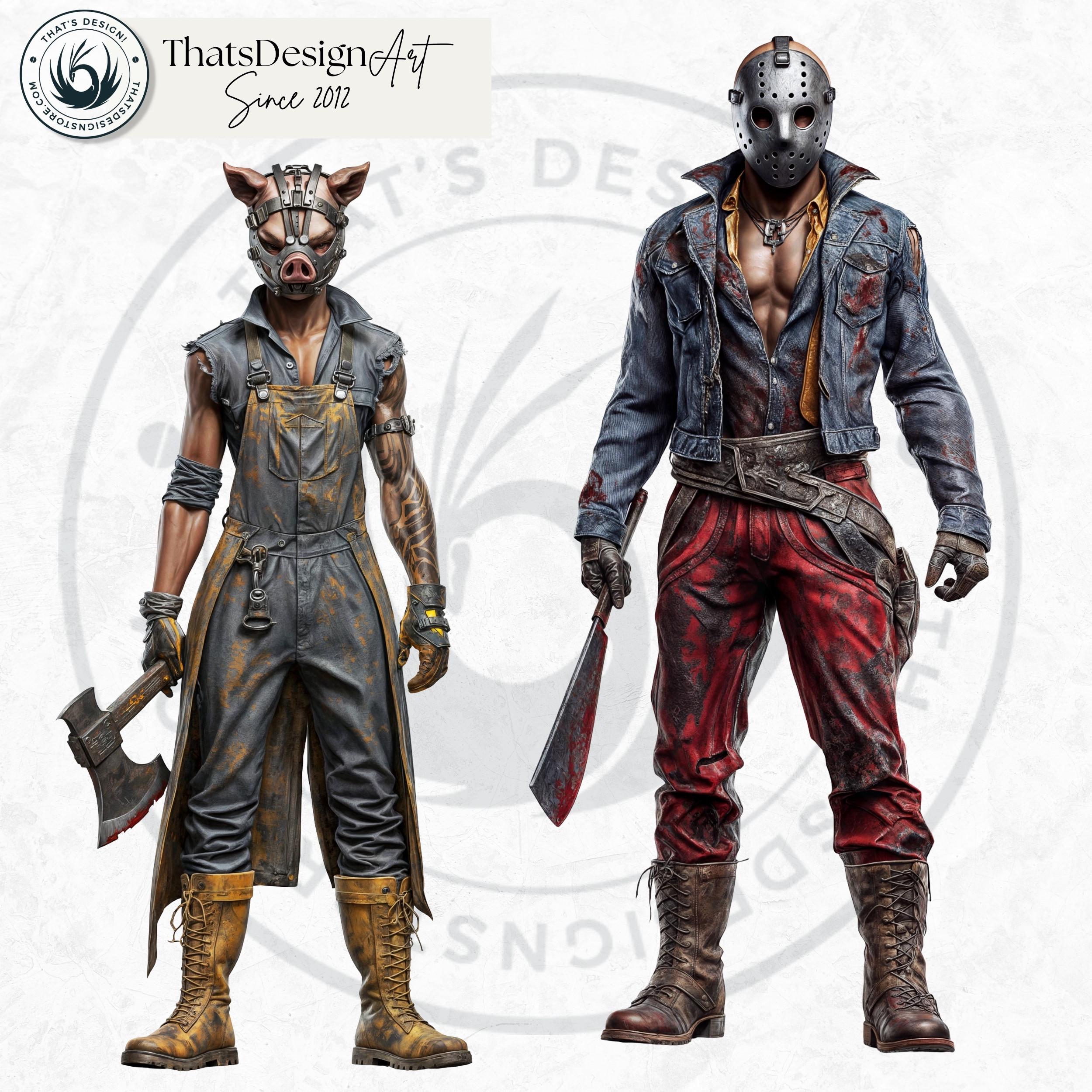 Slasher Villains Clipart Bundle: Horror PNG, Halloween Sublimation ...
