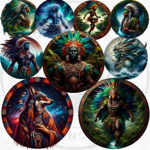 Native American Creator Gods Clipart Set, American Mythology, Hopi ...