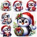 Christmas Penguin Clipart Set: Baby Animals PNG Designs (digital ...