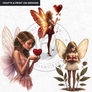 Valentine's Day Fairy Clipart Set, Ethereal Fairies With Heart ...