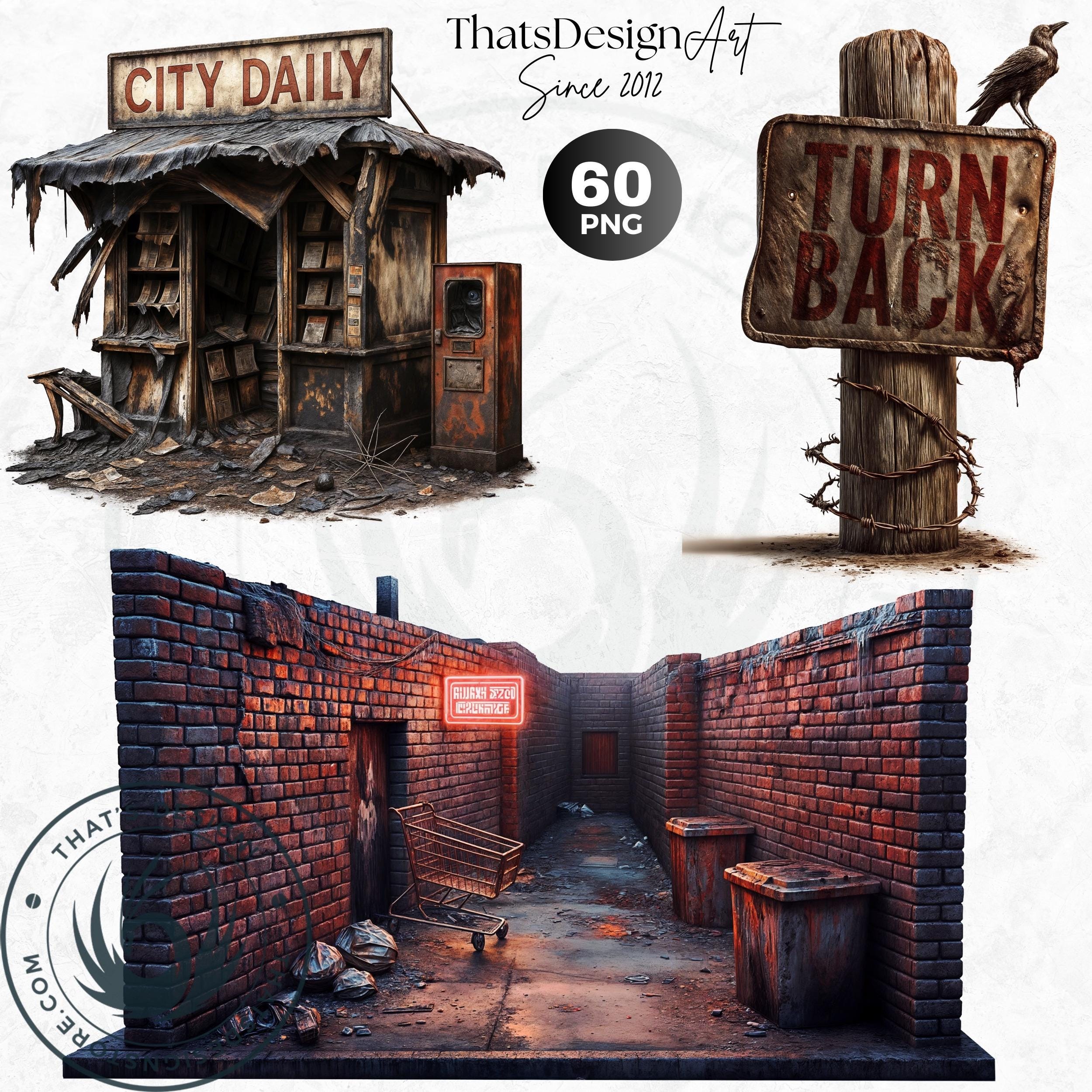 Zombie Apocalypse Clipart: Horror Survival PNG Set (digital Download ...