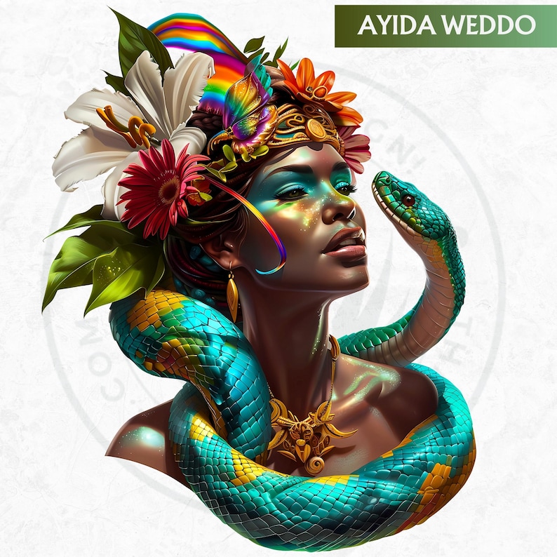 Voodoo Loas Clipart: African Deities, Tribal Rituals (PNG, Digital ...