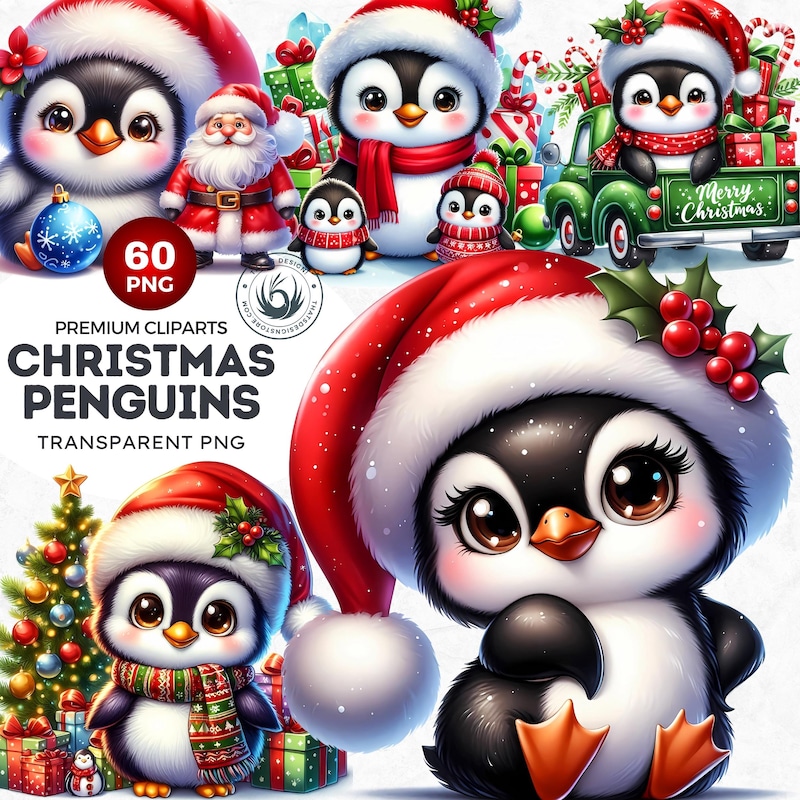 Cute Penguin Clipart - Etsy