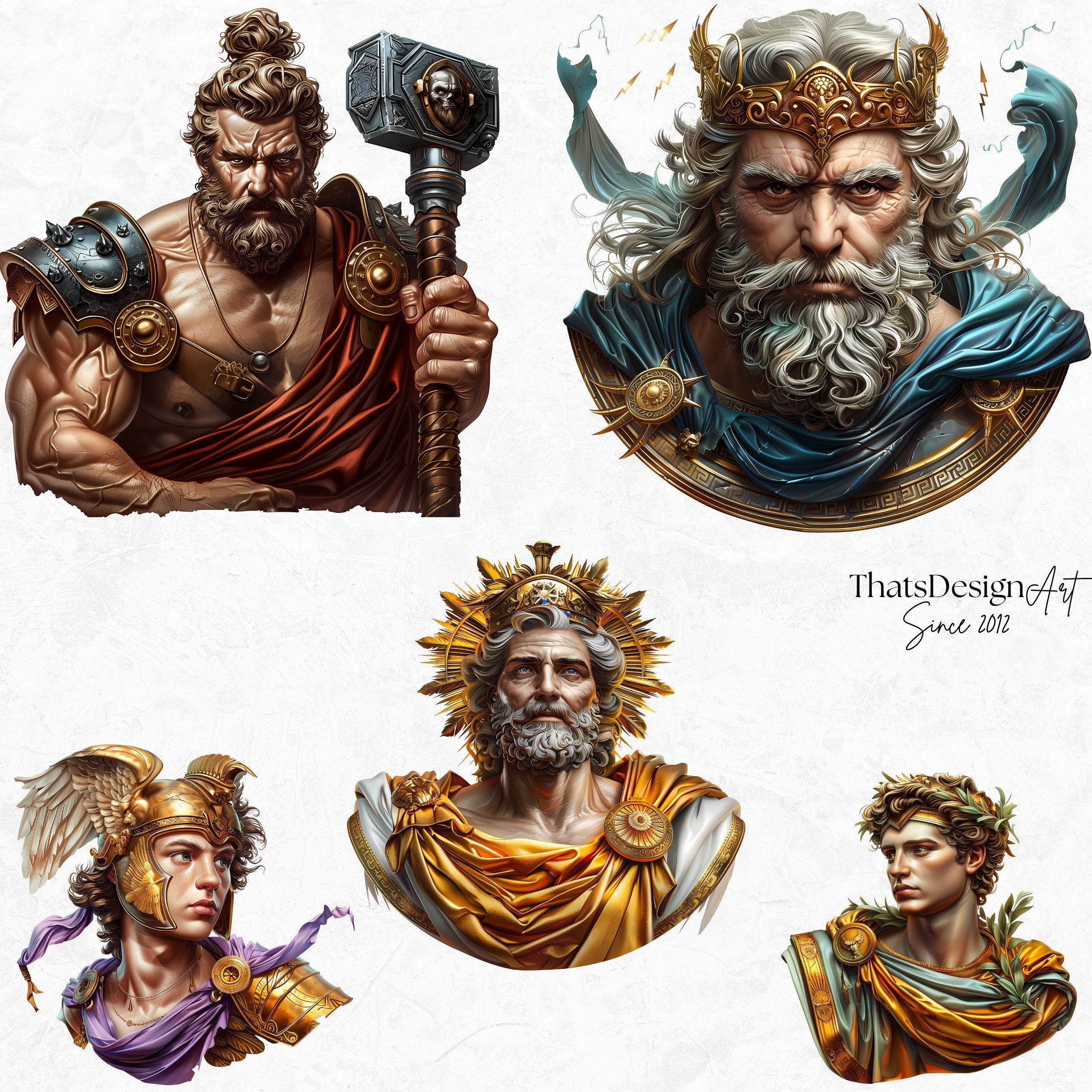 Roman Gods & Goddesses Clipart: Mythology PNG Graphics (commercial Use ...
