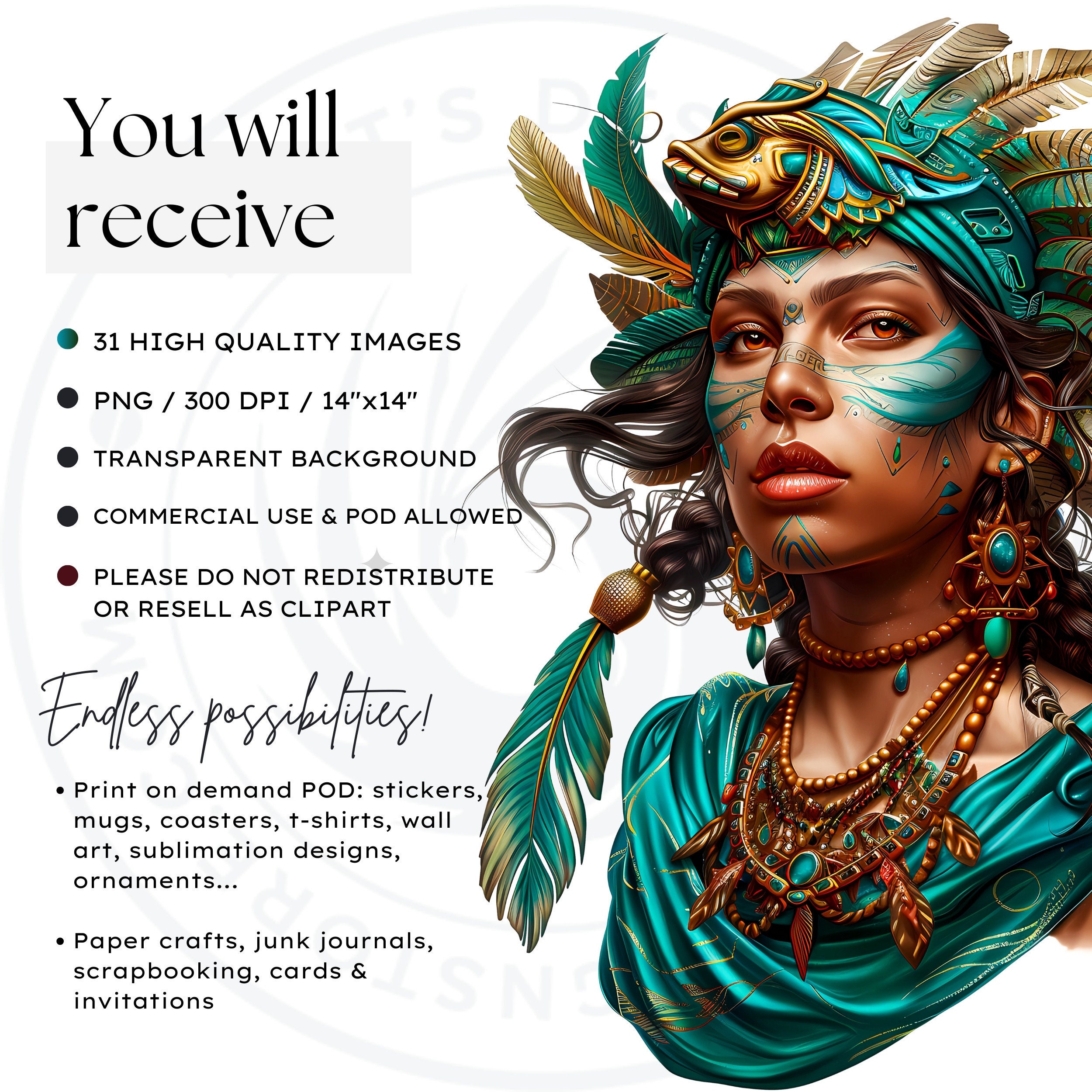 Inca Gods Clipart: Peruvian Mythology PNG Graphics (digital Download ...