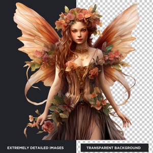 Peachy Boho Fairy Clipart PNG, Pink Fairies Clip Art, Bohemian Clipart, Fairytale Bundle PNG for ...