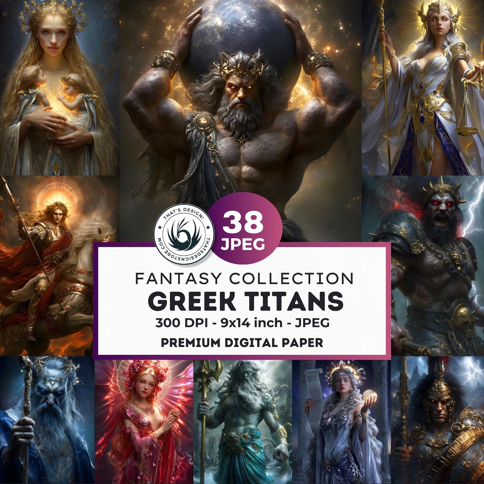 Fantasy Greek Titans Junk Journal Paper: Ancient Greece Mythology ...