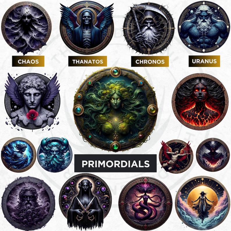 Greek Gods Clipart Set: Whole Pantheon, Ancient Mythology, Olympians ...
