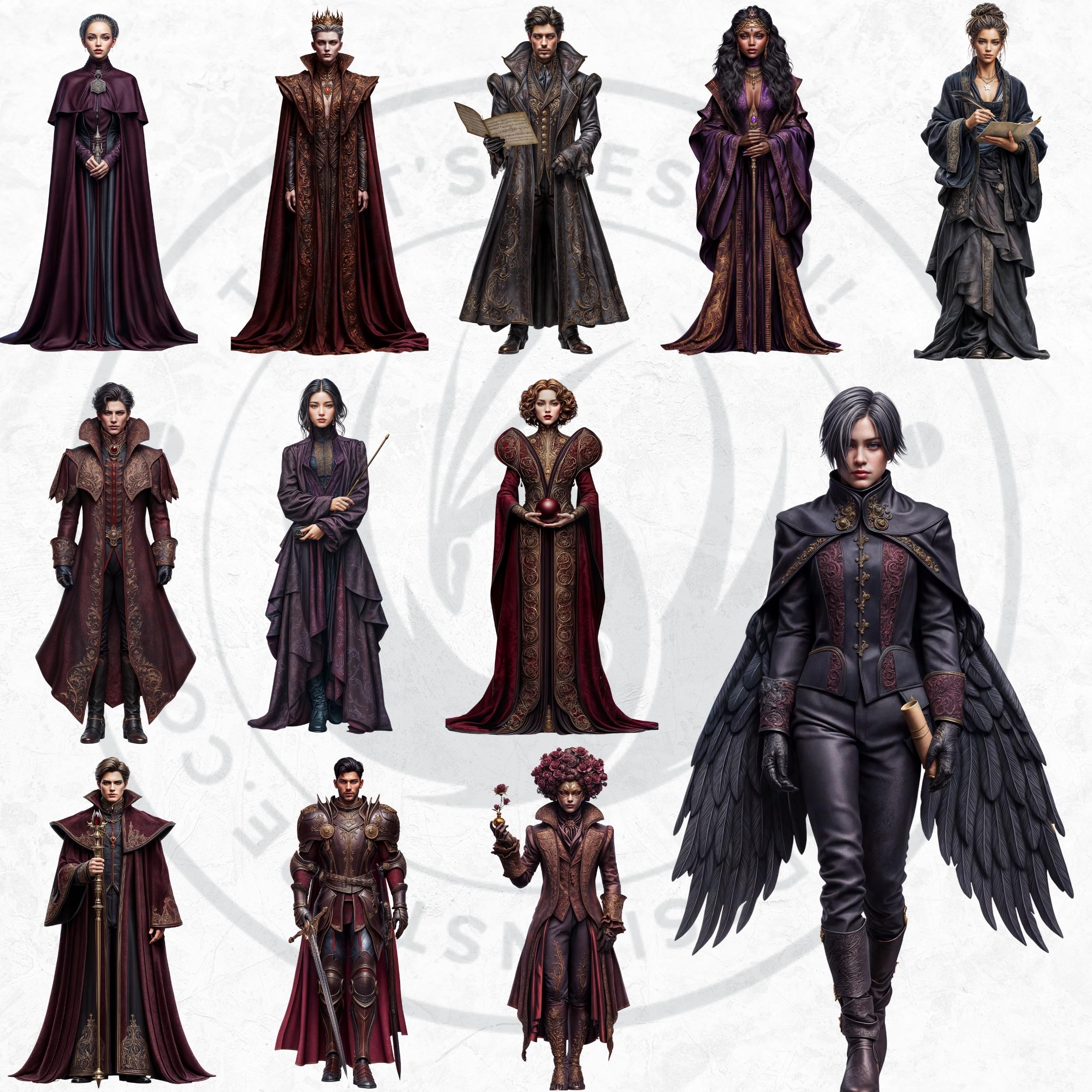 Obsidian Opera Clipart Bundle: Gothic Masquerade Characters, Fantasy ...