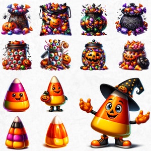 47 Halloween Candy Clipart Set, Trick or Treats, Halloween Treats ...