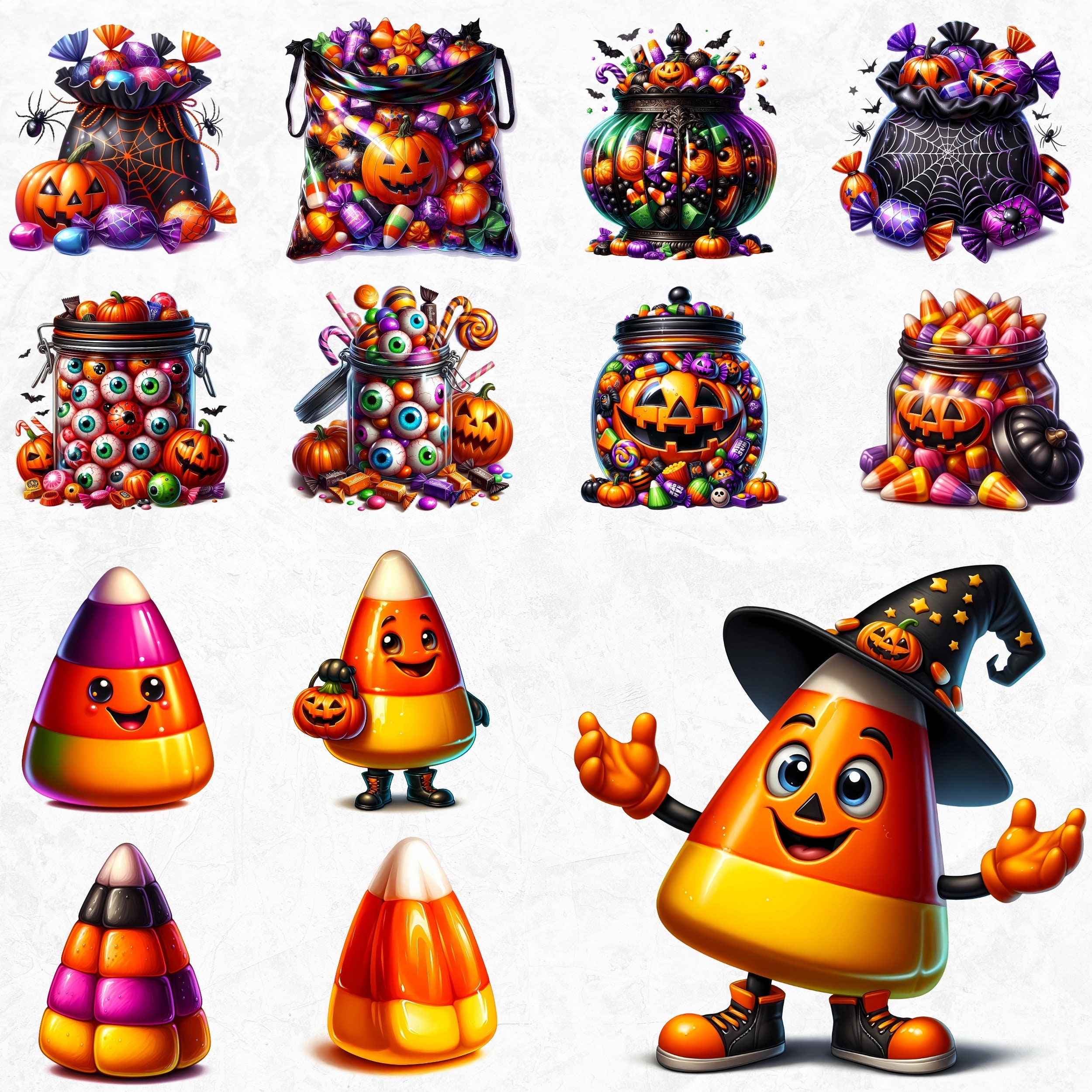 Halloween Candy Clipart Set: 47 PNG Treats (digital Download) - Etsy