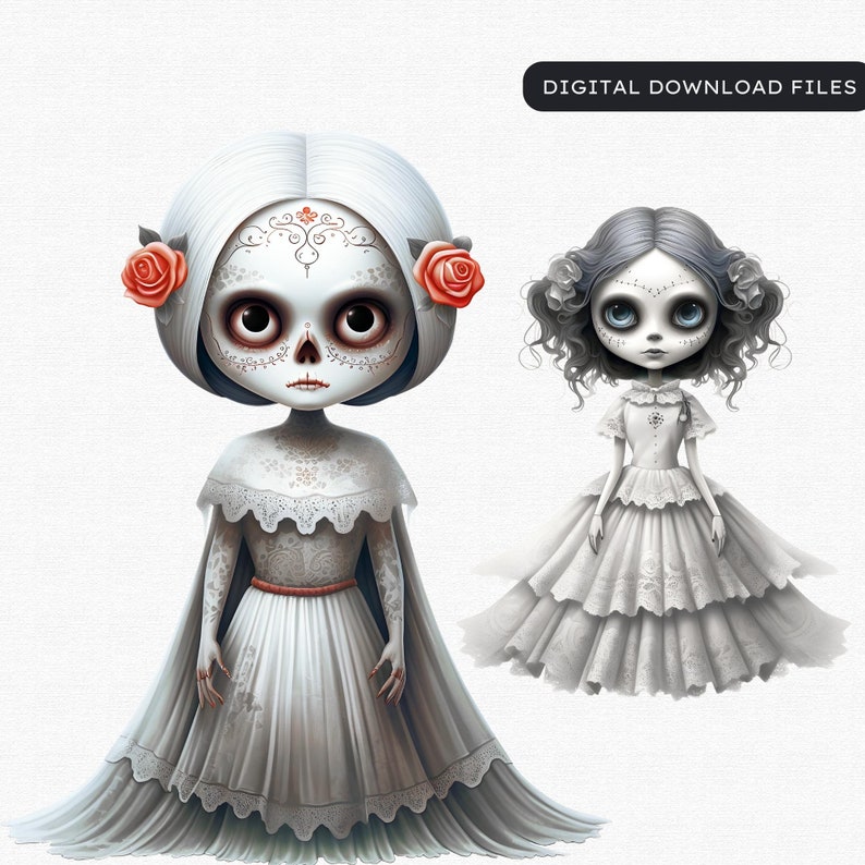 La Llorona PNG Clipart, Day of the Dead Sugar Skull Dolls (commercial ...