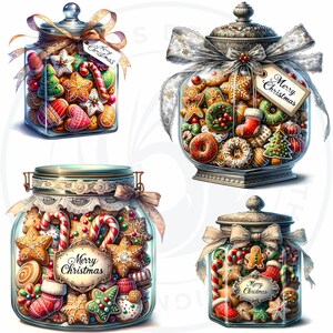 Watercolor Victorian Christmas Cookie Jars Clipart (22 PNG) - Etsy