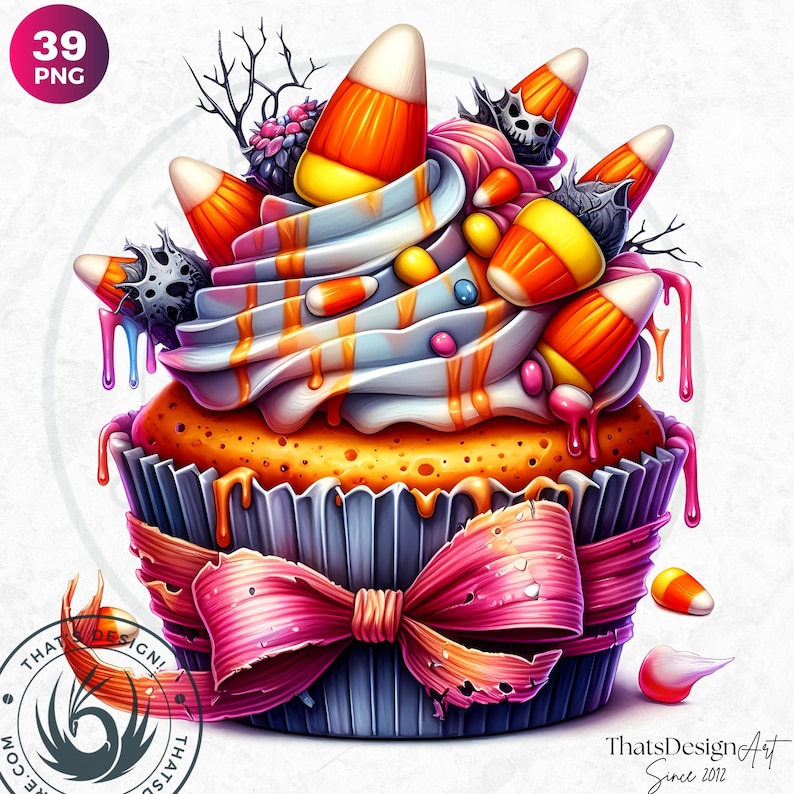 Halloween Cupcake Clipart Set: Spooky Dsserts PNG Images (digital ...