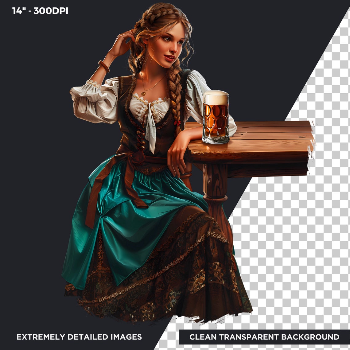 Oktoberfest Beer Maids Clipart Set: Bavarian Girls PNG (22 Files) - Etsy