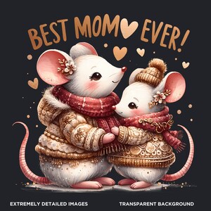 Mother's Day Clipart, Watercolor Mother and Baby Animals Clipart ...