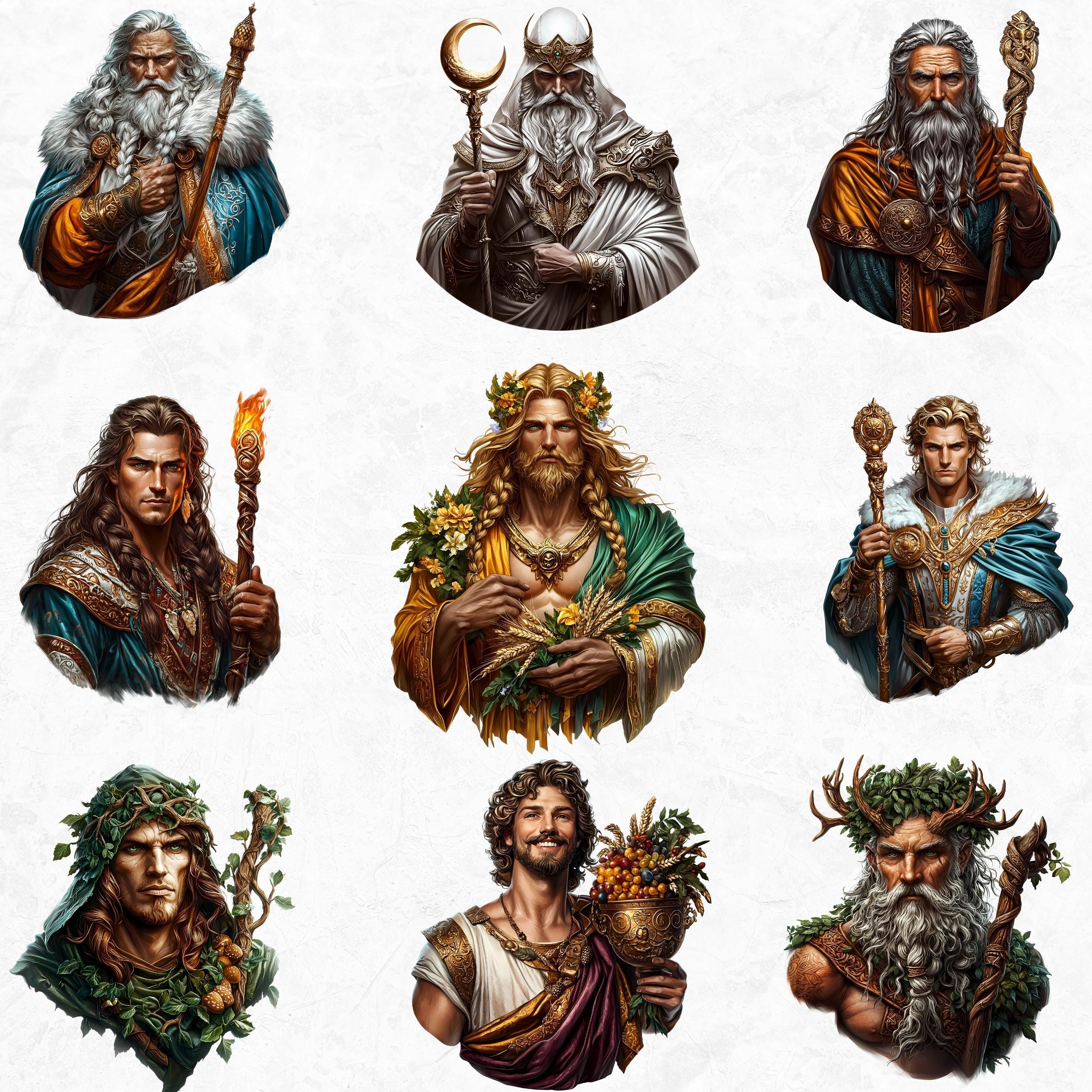 Slavic Gods Clipart Set: Eastern European Mythology (PNG, Commercial ...