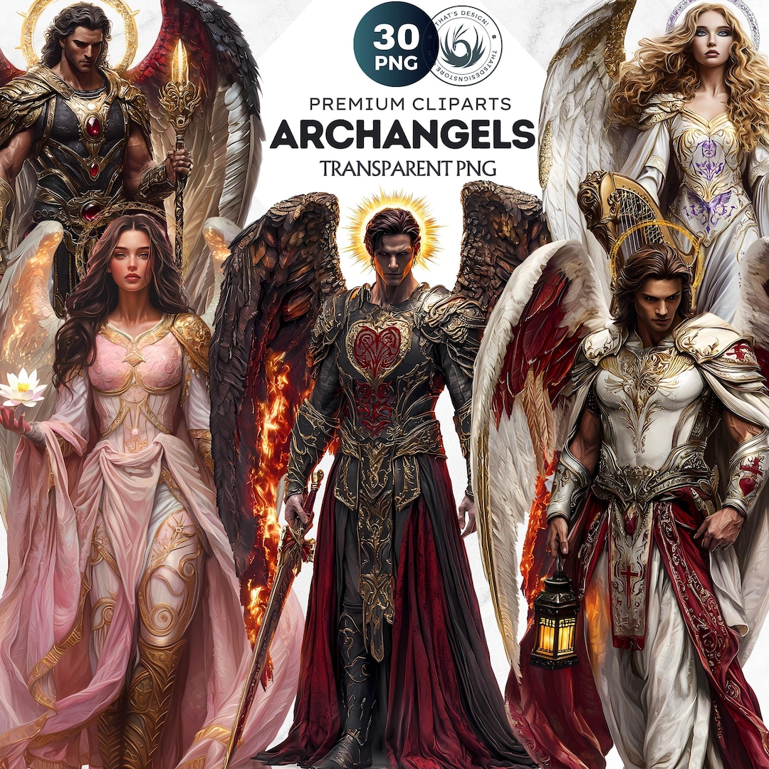 30 Archangels Clipart Set, Angel, Christian Clipart, Angel PNG, Michael ...