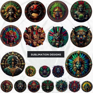 Aztec Gods Clipart Set: Mesoamerican Mythology Graphics (PNG, Digital ...