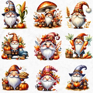 44 Autumn Harvest Gnome Clipart Set, Fall Gnome Clipart, Fall Season ...