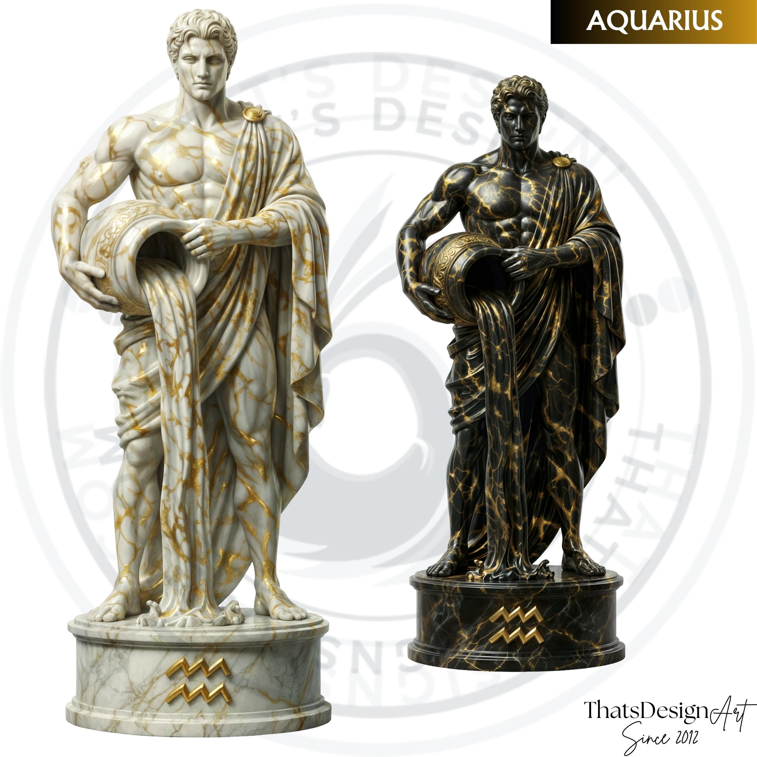 Marble Statues Zodiac Clipart Bundle: Astrology Graphics, Mythological ...