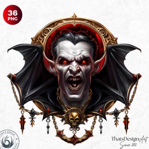36 Dracula Clipart Set, Halloween Clipart, Vampire Design, Fantasy ...